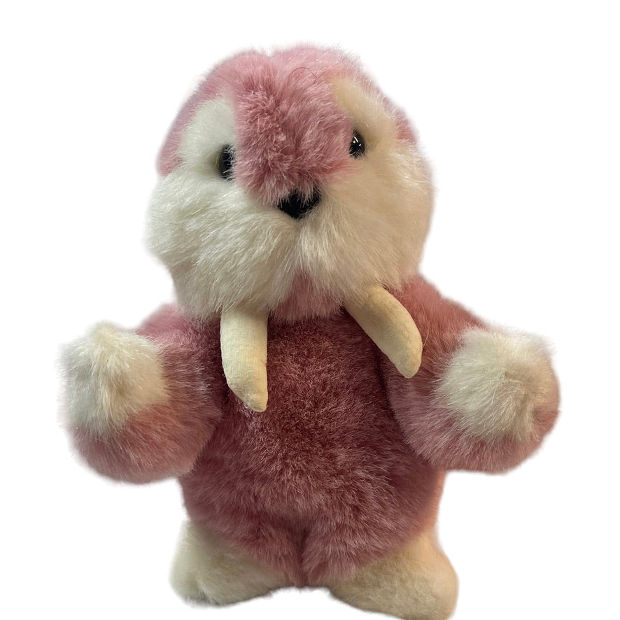 Vintage 1986 Mooky the Walrus Pink & Cream Gund Stuffed Animal Plush T ...